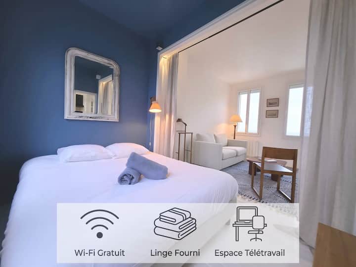 ÉTretat, Face à La Mer : Studio + Coin Télétravail - Étretat