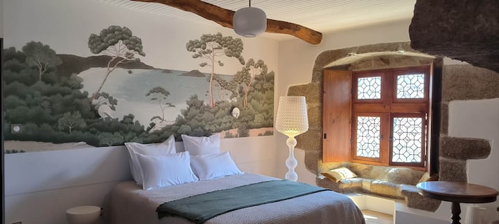 Chambre Mme Y., 24m², Lit King Size, Douche - Porspoder