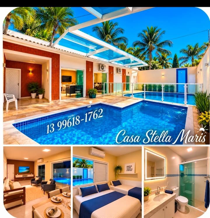 Casa C/ Piscina A 50m Da Praia E 10 Min Centro Apé - Peruíbe