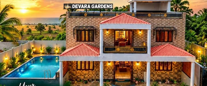 Private Pool Villa | Garden, Games & Family Escape - Chirala