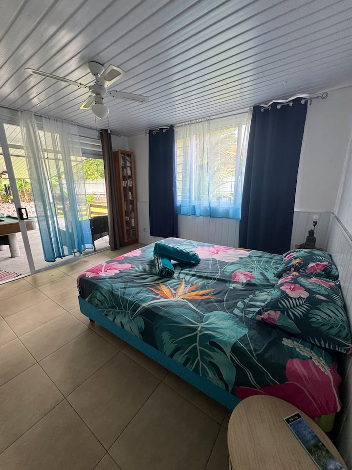 Blue Moana Room Chambre Vue Piscine Et Jardin - 따이띠