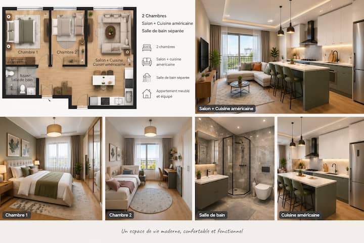 Bel Appartement Moderne 2 Chambres Meublé - Sevran