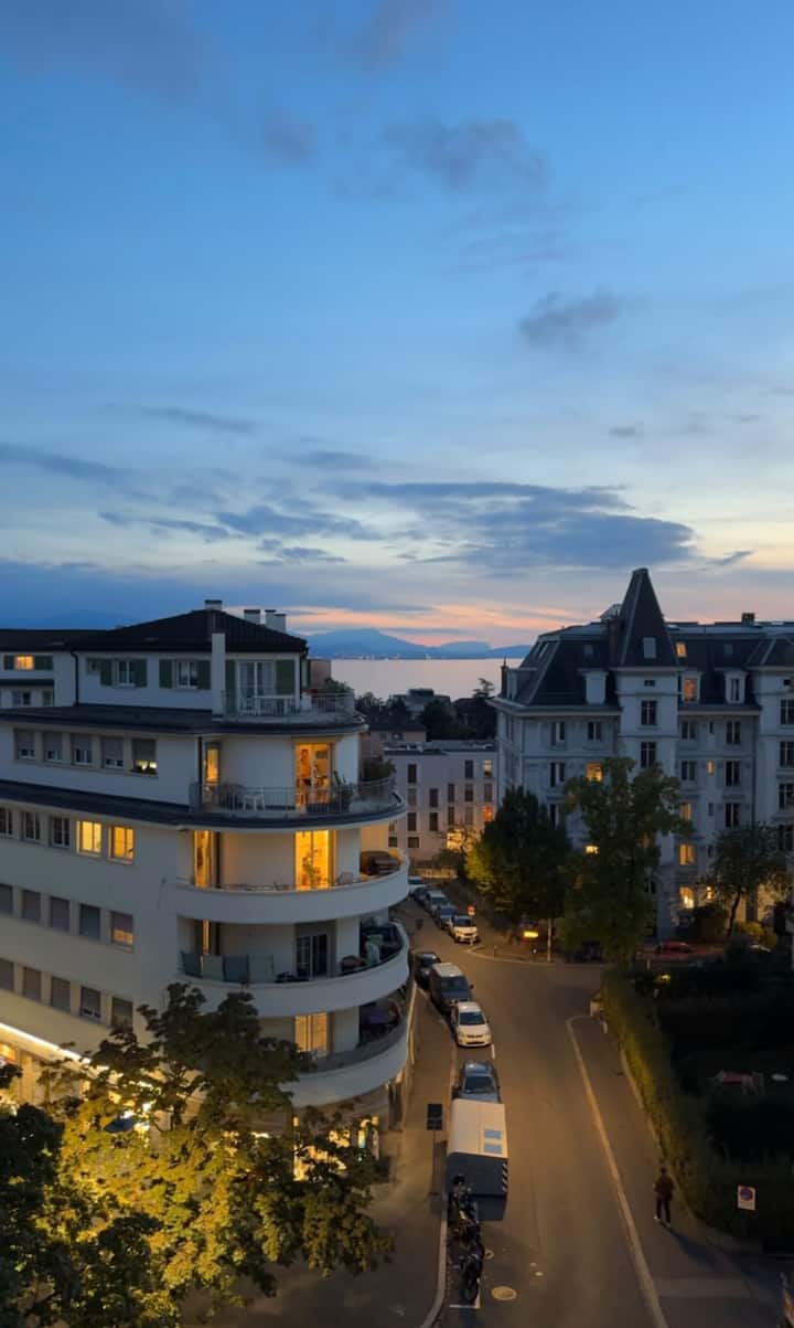 Studio Chaleureux Avec Belle Vue Lac Et Montagnes - Lausanne