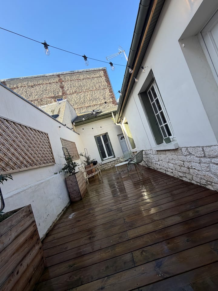 Au Petit Bonheur-maison Cosy Avec Terrasse En Bois - Deauville