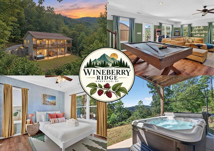 Wineberry Ridge | Hot Tub Sauna Grill Views - Asheville, NC