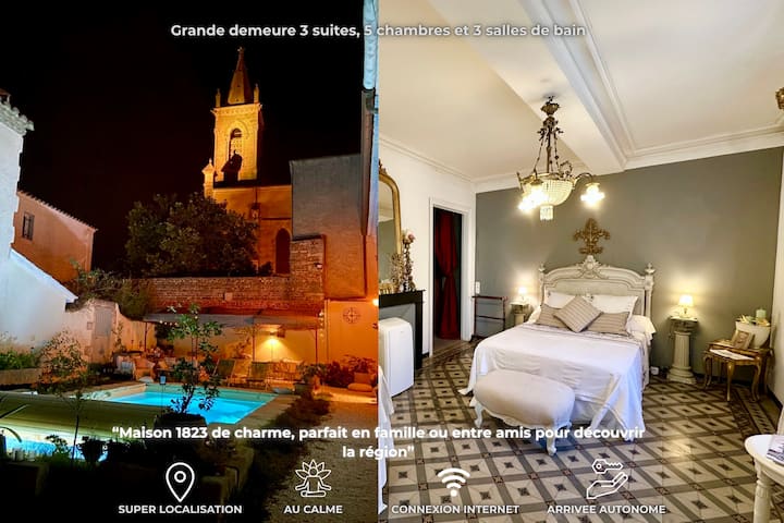 Maison 1823 - Charme & Piscine, 11 Pers - Bellegarde