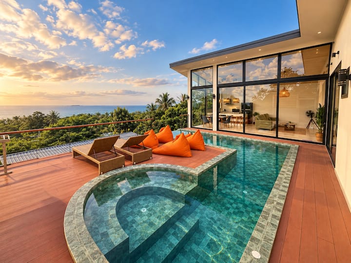 Stunning Sea View Villa - 3br Pool - Tayland