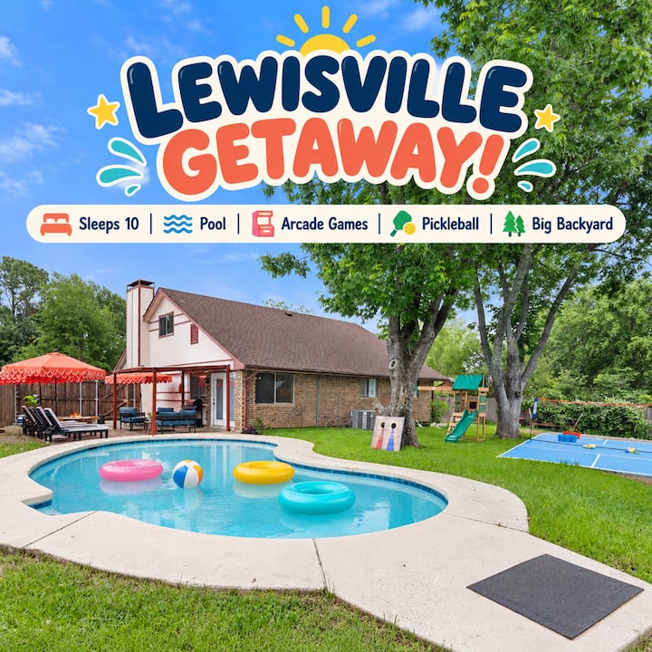 Lewisville 4br Home | Sleeps 10 | Arcades | Pool - 劉易斯維爾