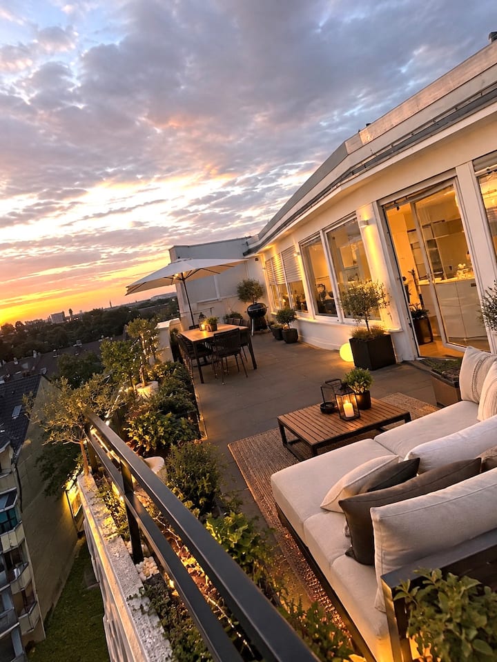 Penthouse Apartment Mit Rooftop Skyline - Düsseldorf