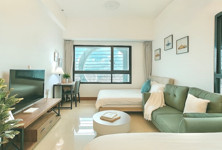 【New】taipei新埔站走路1分鐘 /明亮美景1-4人房/全新裝潢/月租型廚房、洗脫烘衣機 - Taipei