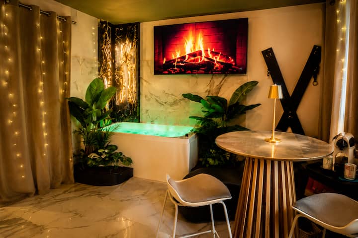 Jungle Room Spa Privatif Ambiance Tropicale - Béthune