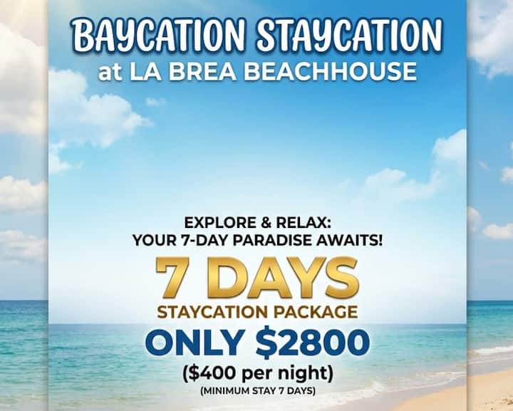 7 Day Staycation In La Brea
October Special 2026 - Trinidad e Tobago
