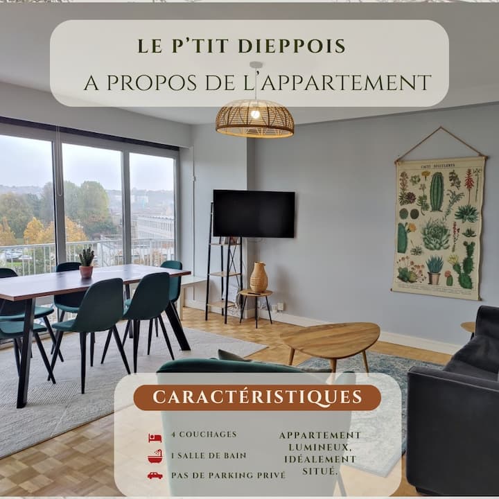 Le P'tit Dieppois F2 Lumineux Et Cosy, Avec Balcon - Dieppe