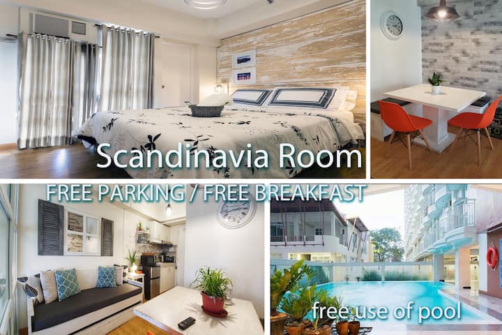 Scandinavia W/ Free Breakfast, Parking Pool Access - Talisay