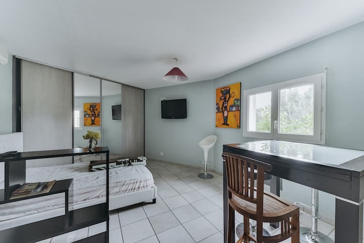 Studio Dans Une Villa Avec Piscine - Thuir