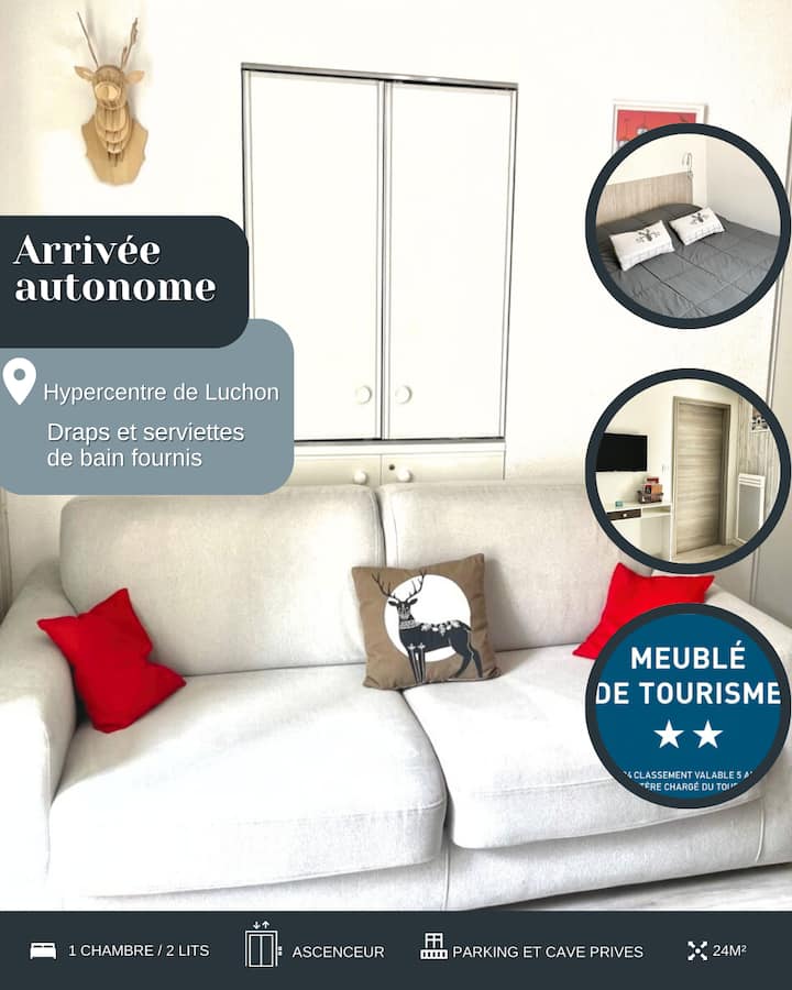 T2 Hypercentre De Luchon, 2 éToiles, Parking Privé - Bagnères-de-Luchon