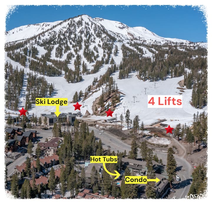 Ski Lift 120 Yards! Restaurant-bar 50 Steps Away! - Mammoth Lakes