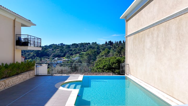 L’agora * Beautiful 3p Biot Seaview Pool Parking - Biot
