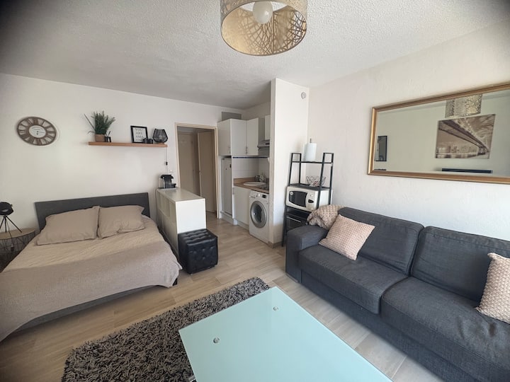 Studio Juan Les Pins 100m Mer Plage Piscine Clim - Juan-les-Pins