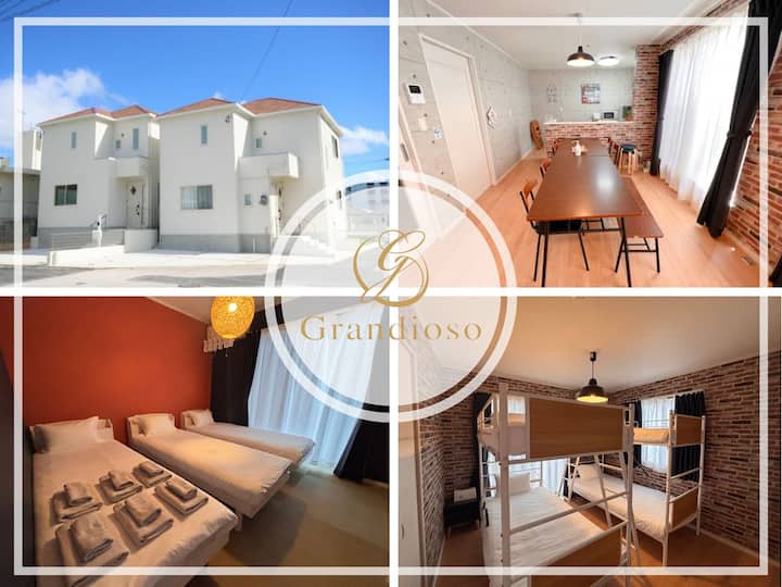 8 Min To Beach!4ldk For 13 Guests/bbq Set Included - Okinawa