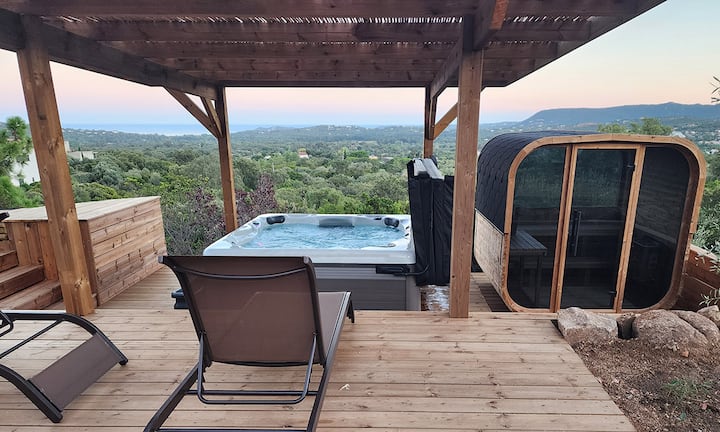 Villa Aria Piscine Chauffée Jacuzzi Sauna Vue Mer - Corsica