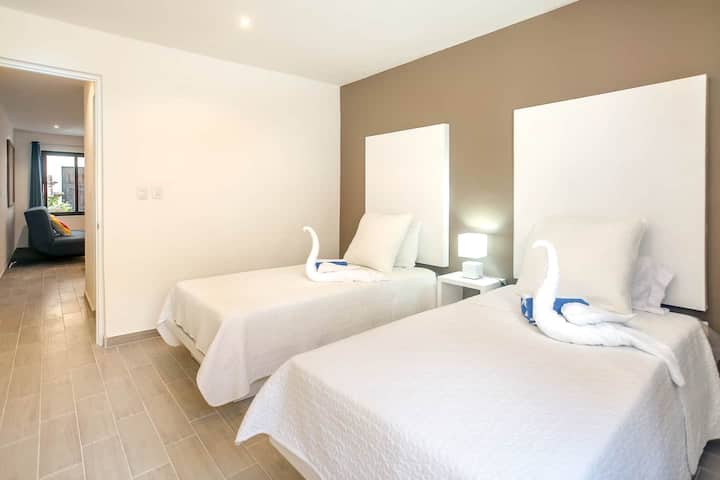 Rooftop Lounge, 2 Beds, Full Kitchen, Air, V5 - 플라야 델 카르멘
