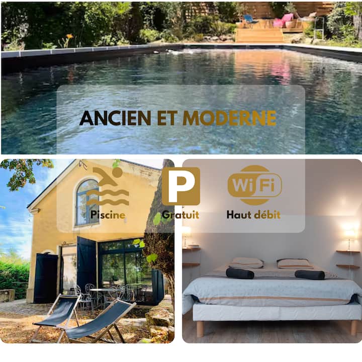 La Grange Des Marronniers-calme-piscine-jardin - Saumur