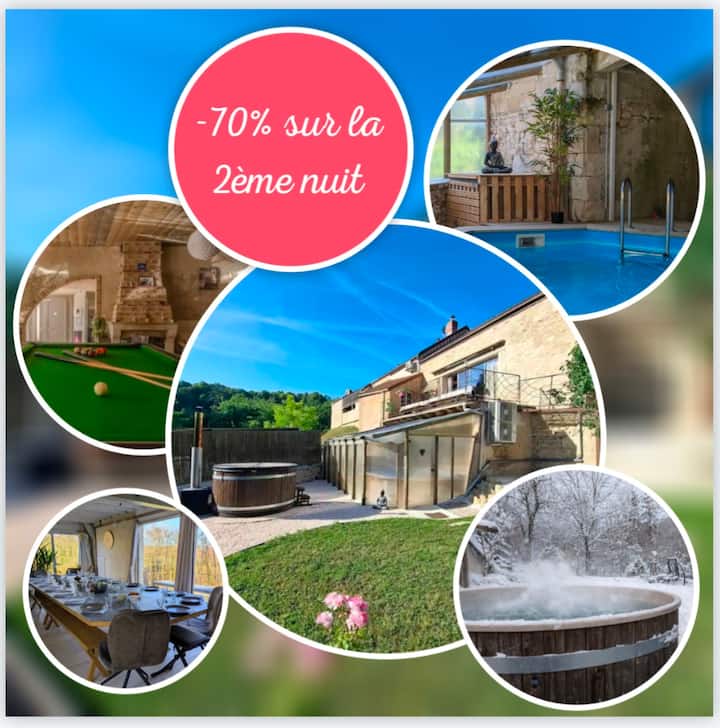 24h Avec Piscine, Spa, Tyrolienne, Billard, Bbfoot - Aisne