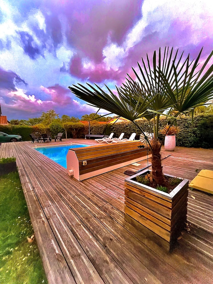 Maison Avec Piscine Spa Entre Lacs, Océan Et Foret - Landas