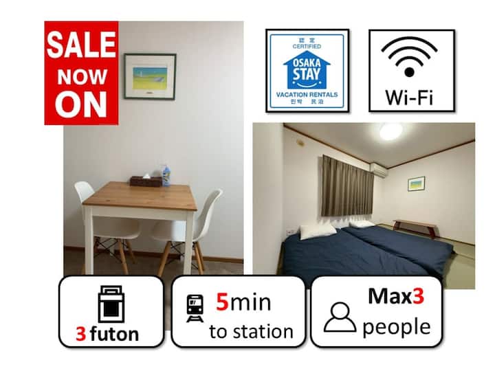 Phebe 3 | 1ldk For 3 Guests | Tatami | Namba 4 Min - Osaka