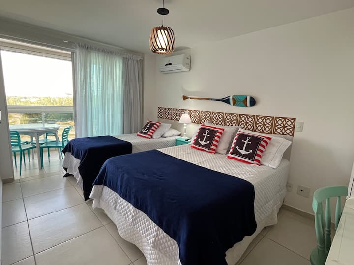 1 Qt/wifi/ar/varanda/gar/piscsaunaplaylêbon Vivan - Arraial do Cabo