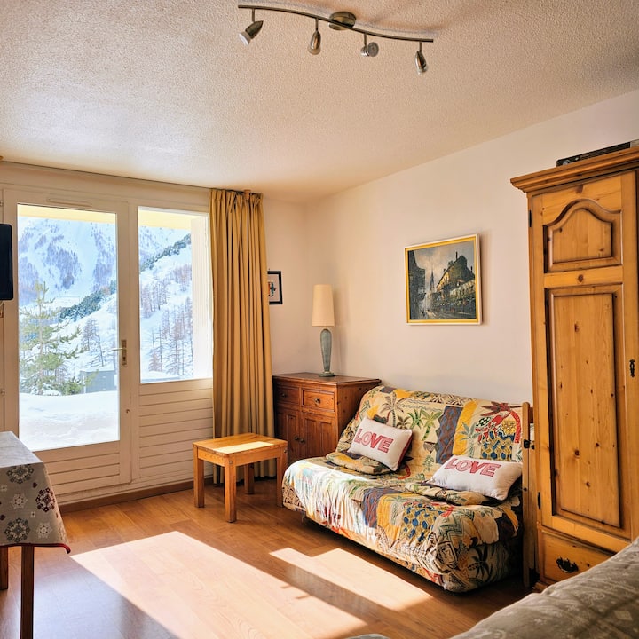 Studio 27m2, Terrasse Sud, Vue Panoramique - Allos