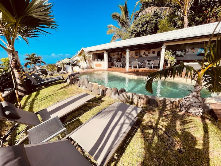 Paradis Lé La Bungalow Combava Vue Océan Indien - Réunion
