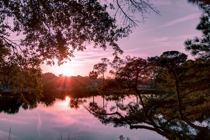 Pet Friendly Fenced Yard -Beach 2 Min-pond Sunsets - Folly Beach, SC