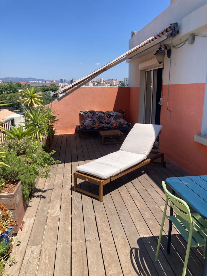 Studio Avec Toit Terrasse Panoramique - Gare de Marseille-Saint-Charles