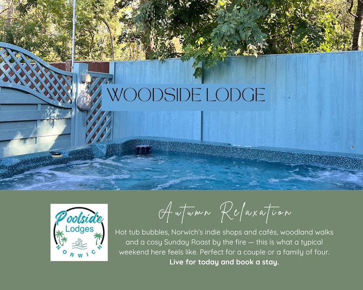 Poolside Lodges Norwich: Woodside Private Hot Tub - Norwich