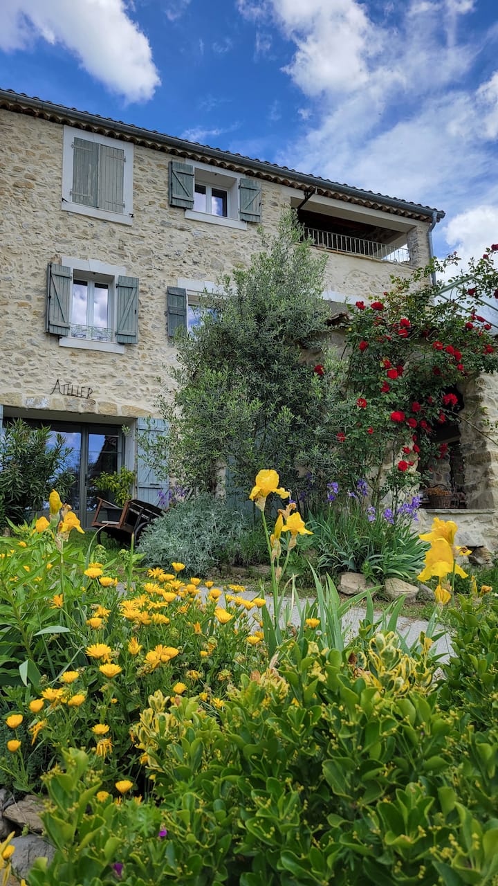 Vue Superbe! Dans Bastide Du 17e Terrasse 6 Km Lac - Digne