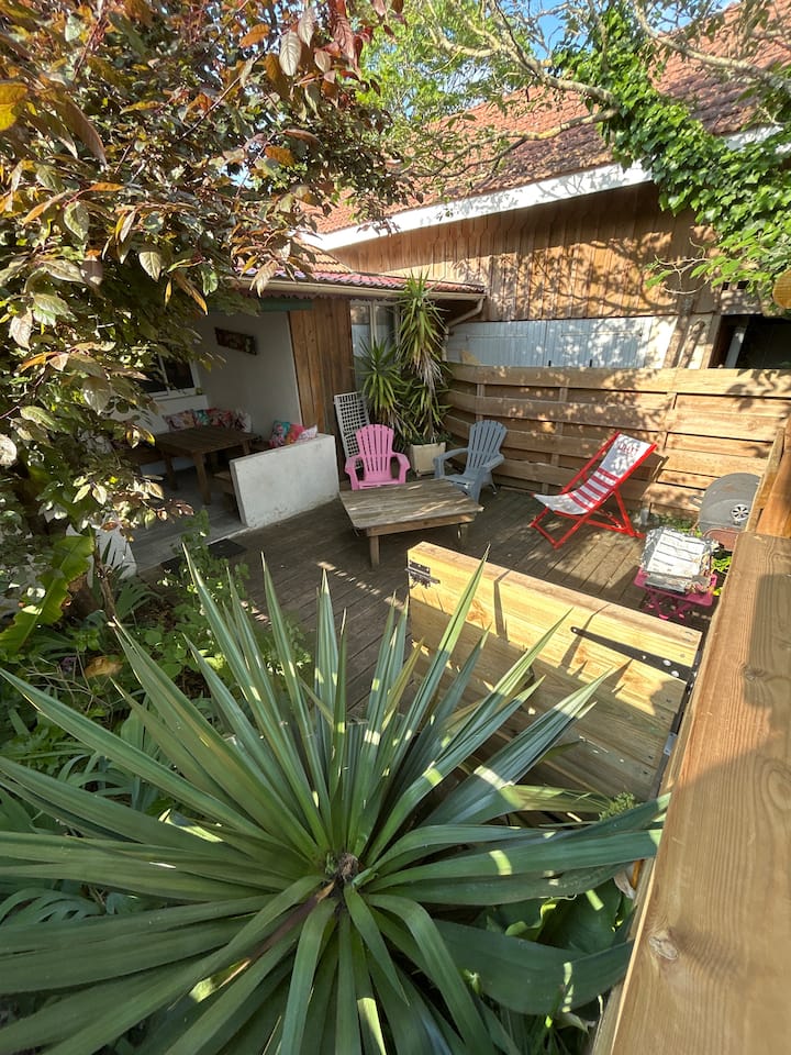 Jardin Et Terrasse, Plage à Pieds+parking Gratuit - Étang de Lacanau