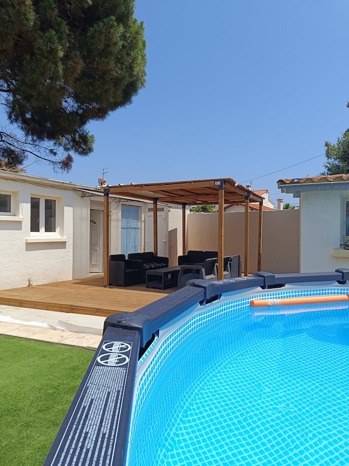 Maisonnette à Canet Plage Avec Piscine Privative - Canet-en-Roussillon