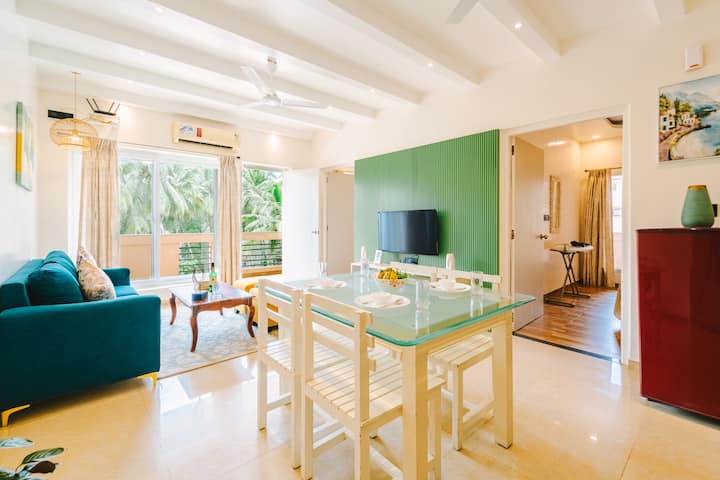 Peaceful 2bds Apt,pool, Garden View - Goa