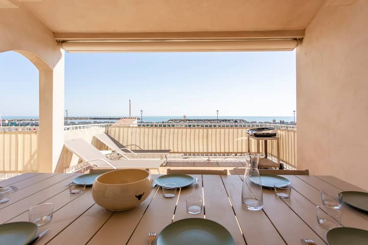 Haus Mit Strandblick, Grosse Terrasse Mit Meerblick, Klimaanlage, Stadtzentrum, 3 Schlafzimmer - Saintes-Maries-de-la-Mer