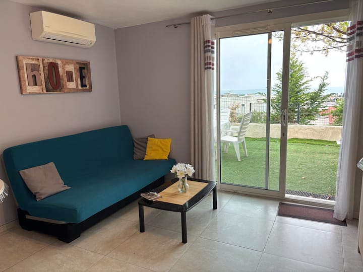 T2 Climatisé, Vue Mer, Au Calme, Parking, Wifi (2) - Cagnes-sur-Mer