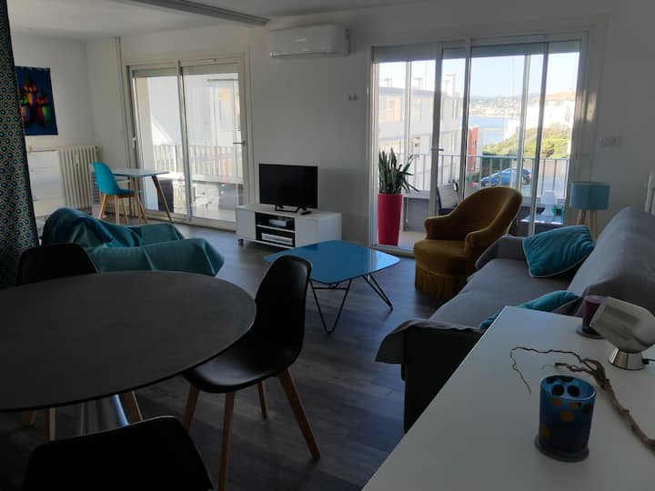 L'azuréou, Spacieux T3 Proche Plage, Vue Mer, Clim - Six-Fours-les-Plages
