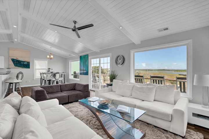 Stunning Sunset & Water Views - 1 Block To Beach - Surf City, NC