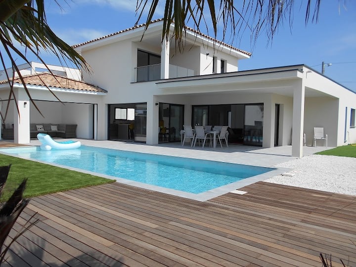 Villa Contemporaine Bord De Mer 400 M Des Plages - Vias