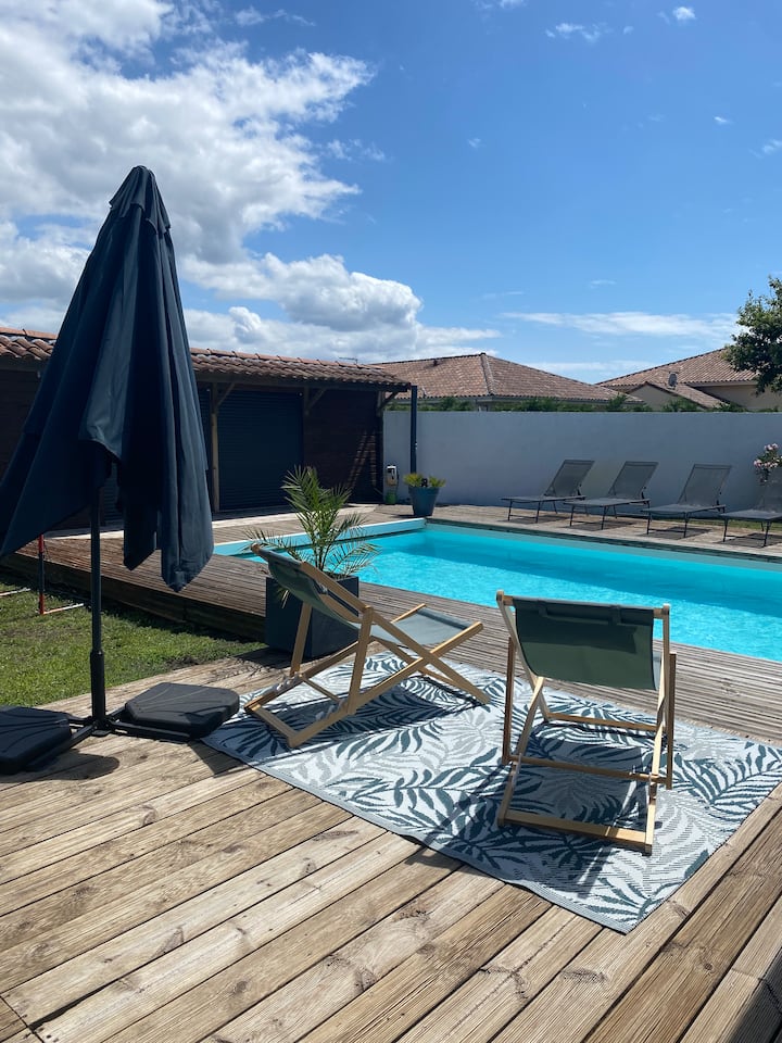 Maison Avec Piscine 8personnes A 5kms Des Plages - Mimizan