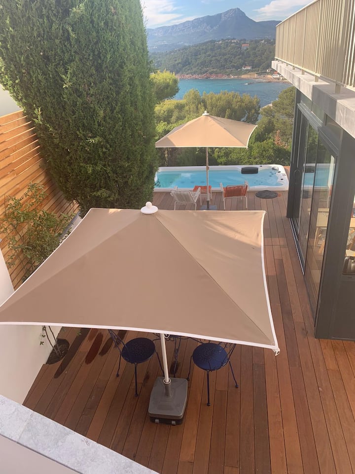 Vue Mer, Plages à Pieds, Spa De Nage, 4p Le Pradet - Toulon