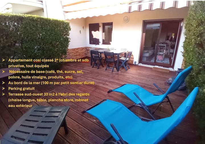 Charmant 2 Pièces, Rez De Jardin, Accès Direct Mer - Plage de Cabourg