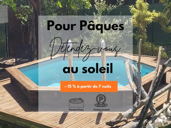 Piscine & Jardin Privés - Calme & Plage à Pieds - Martinique