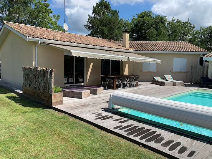 Big Nice House & Heated Pool ,10mn From The Ocean - Carcans